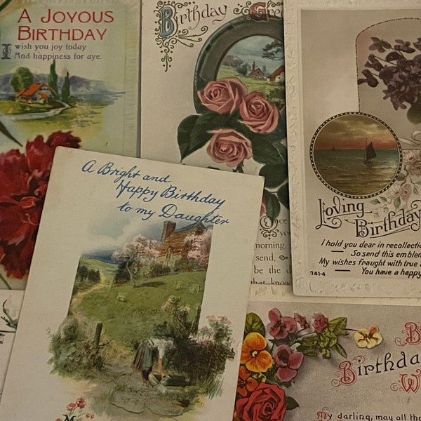 Antique Vintage Birthday Postcards - Etsy