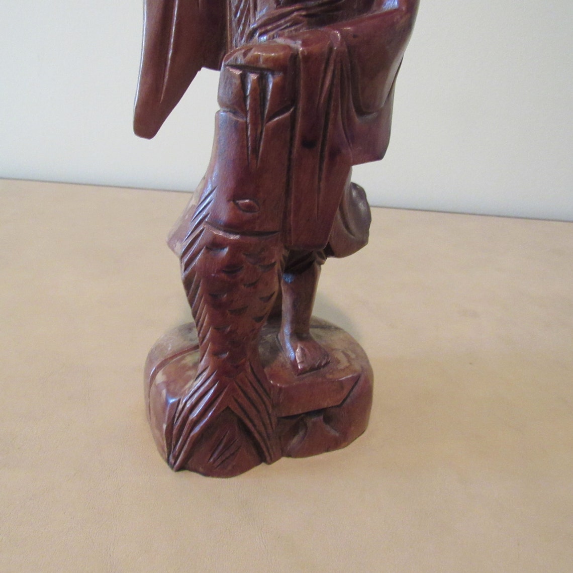 Vintage Hand Carved Wood Asian Fisherman | Etsy Vintage Hand Carved Wood Asian Fisherman | Etsy