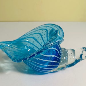 Blue Seashell Art Glass Sculptures - Etsy