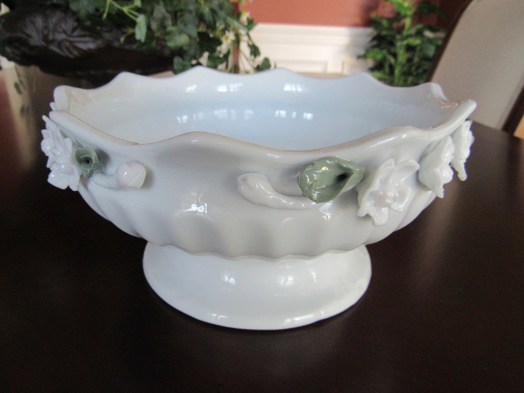 Decorative White Porcelain Bowl - Etsy