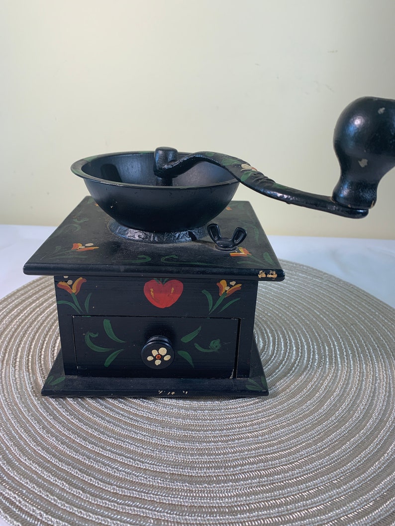 Hand Painted Wooden Coffee Grinder - Etsy