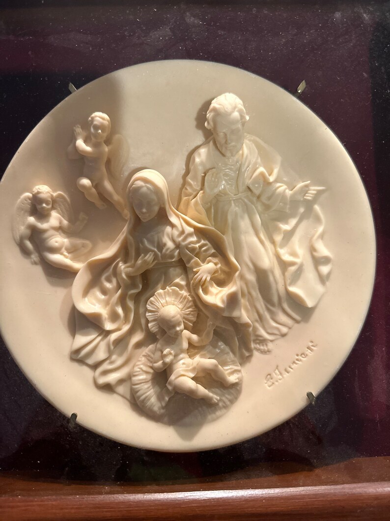 Alabaster Collectible Plate in Frame - Etsy