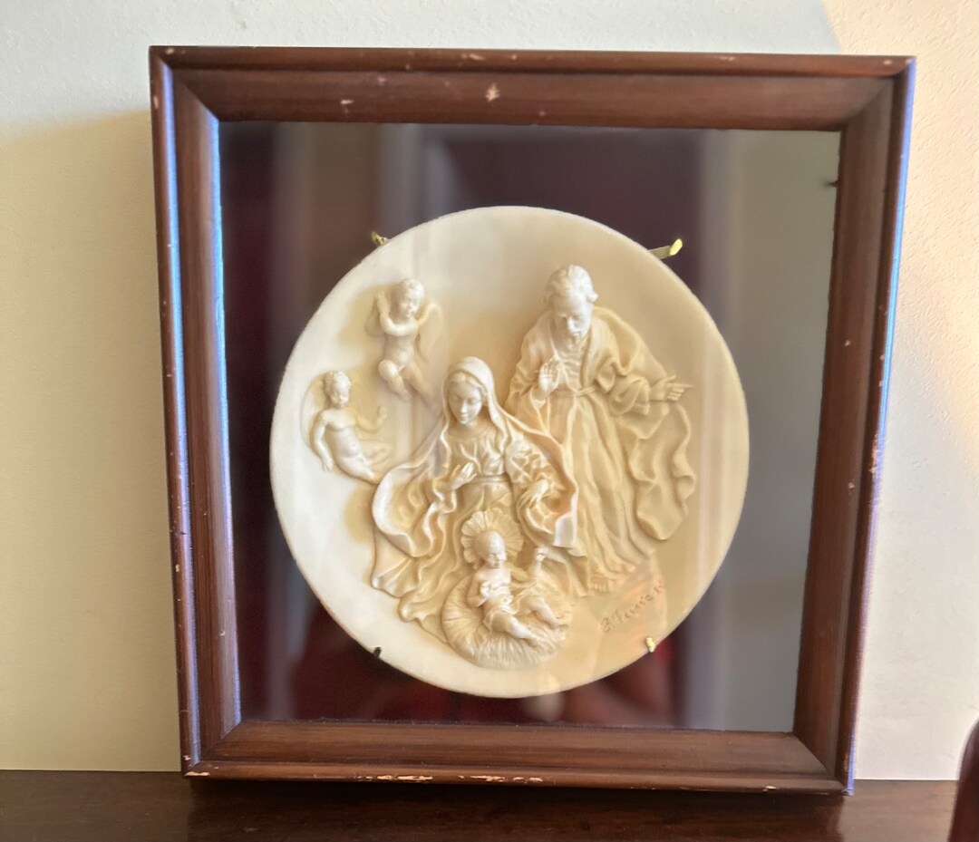 Alabaster Collectible Plate in Frame - Etsy