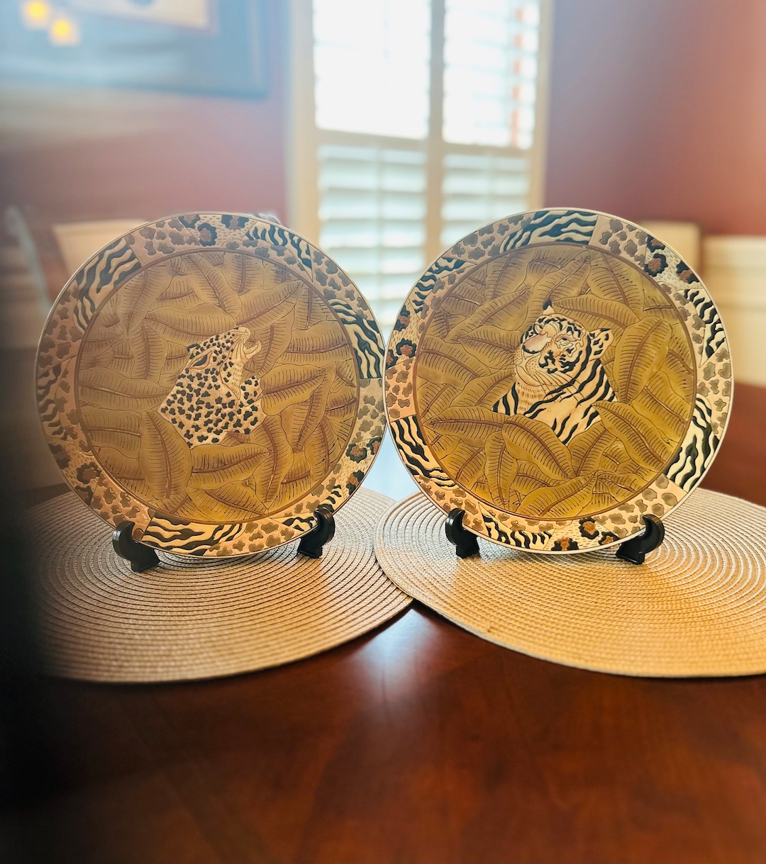 Africa Tiger and Lion Decorative Plates - Etsy