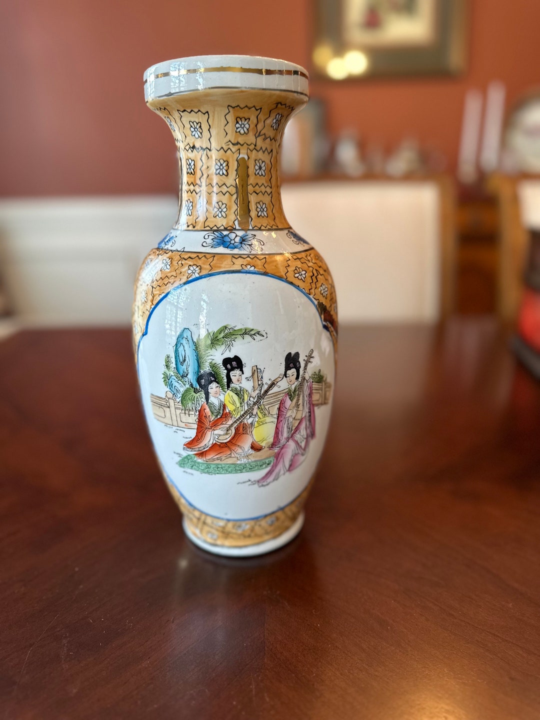 Vintage Japanese Hand Painted Vase - Etsy Vintage Japanese Hand Painted Vase - Etsy