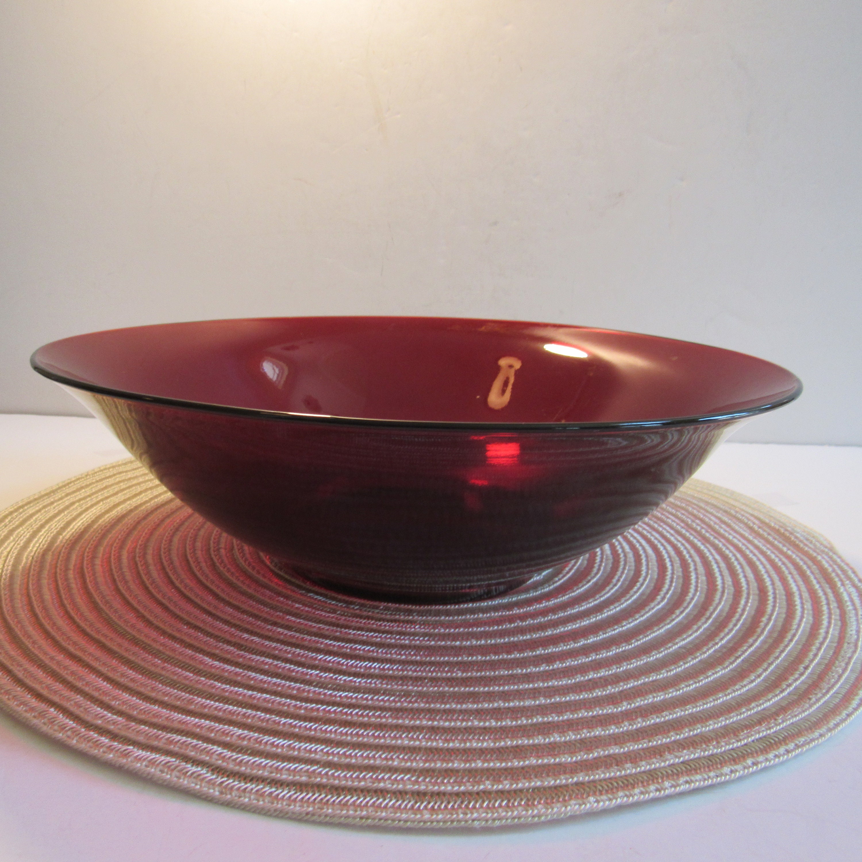Vintage Royal Red Salad Bowl - Etsy