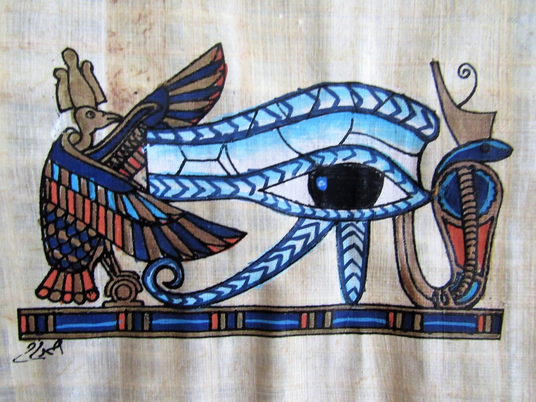Egyptian Pharaohs Eye Papyrus Hand Painting - Etsy