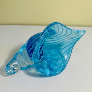 Blue Seashell Art Glass Sculptures - Etsy