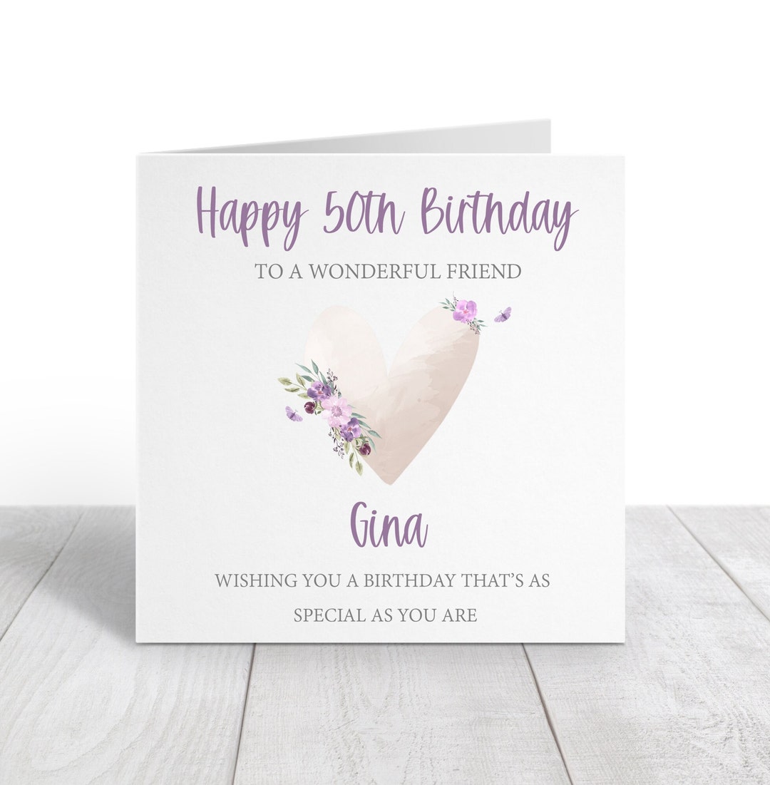 Personalised Friend 50th Birthday Card, Special Friend Card, Best ...