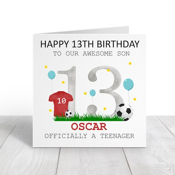 Football 13th Birthday Card - Etsy UK