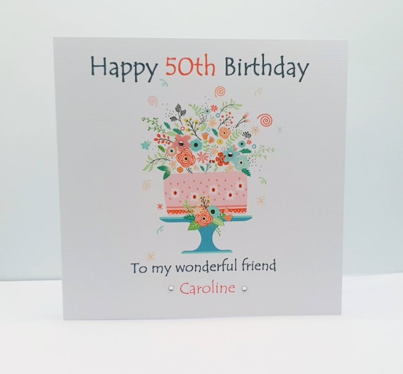 Personalised Friend Birthday Card 50th Birthday Card | Etsy