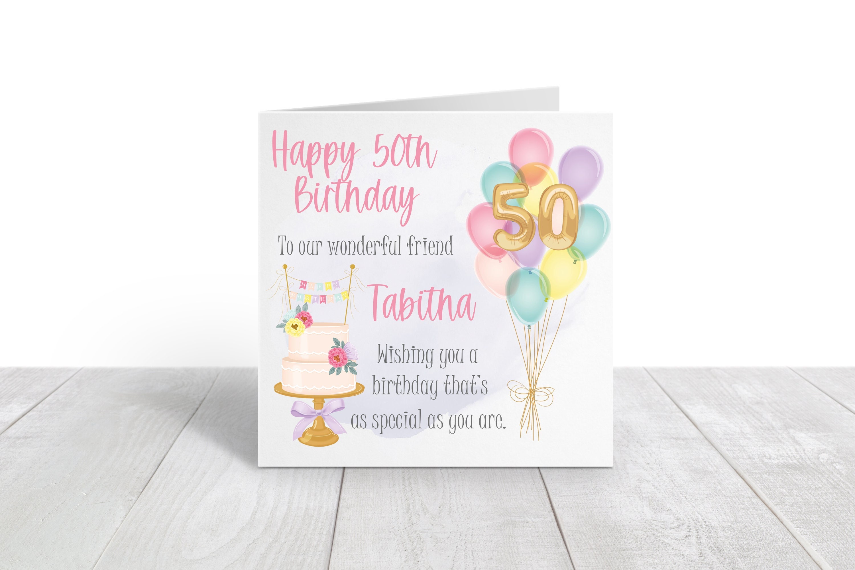Personalised 50th Birthday Card Friend Cousin | Etsy UK