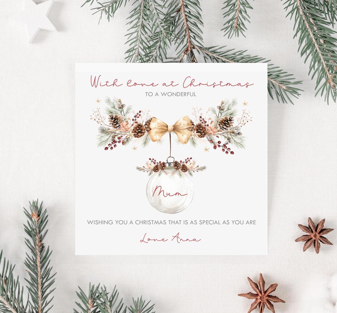 Mum Christmas Card, Mummy Christmas Card, Christmas Card for My Mum ...
