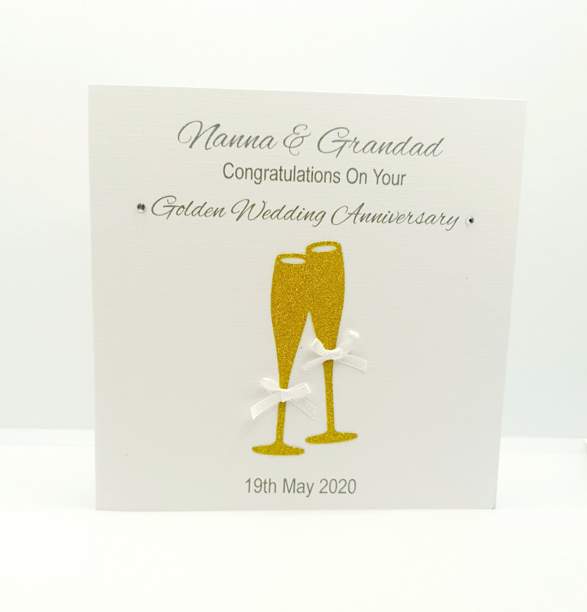 Personalised Golden Wedding Anniversary Card Golden | Etsy