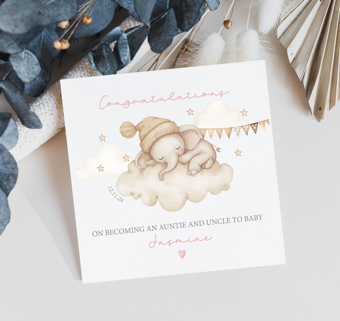Personalised New Auntie and Uncle Card, Congratulations Aunt and Uncle ...