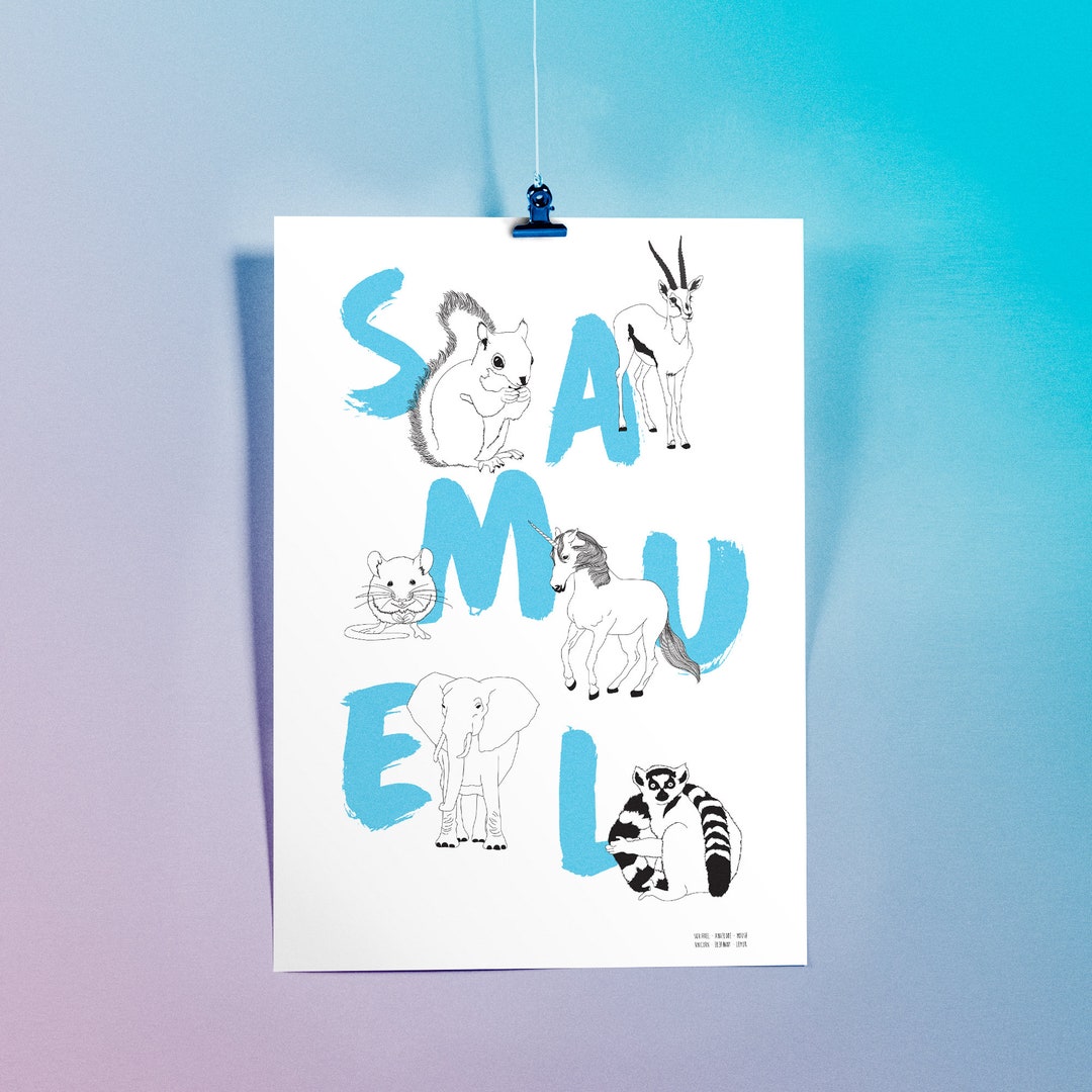 Custom Alphabet Animals Poster A2 / A3 / A4 - Etsy
