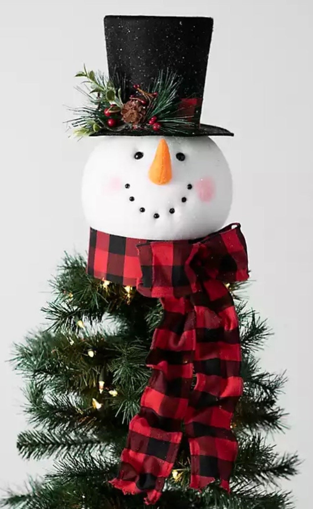 Snowman Tree Topper, Wreath Attachment, Christmas Decor, Cute Snowman ...