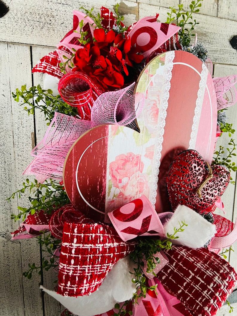 Valentines Day Swag Wreath Heart Home Decor - Etsy