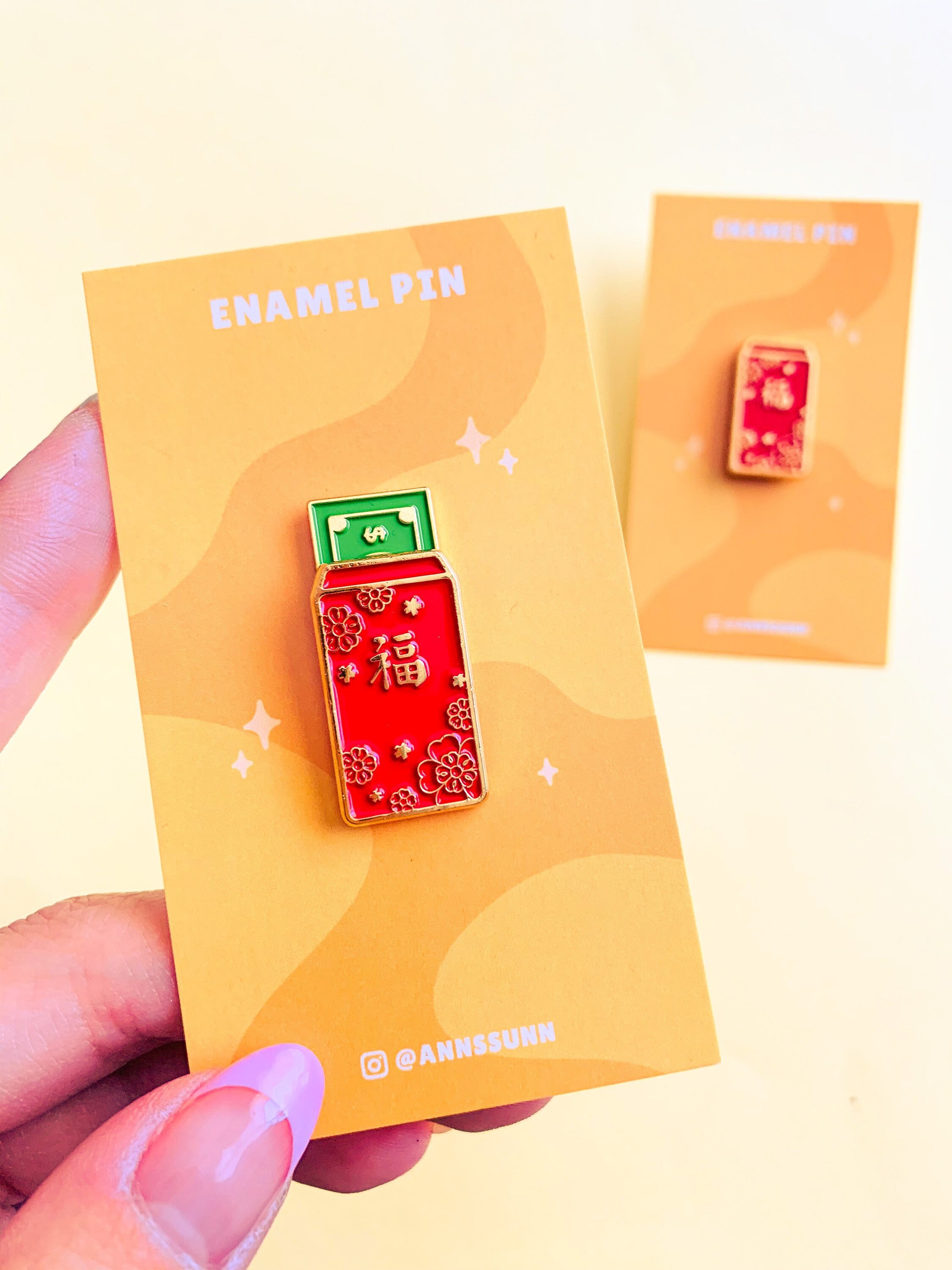 Red Envelope Enamel Pin - With Money Sliding in and Out - Etsy