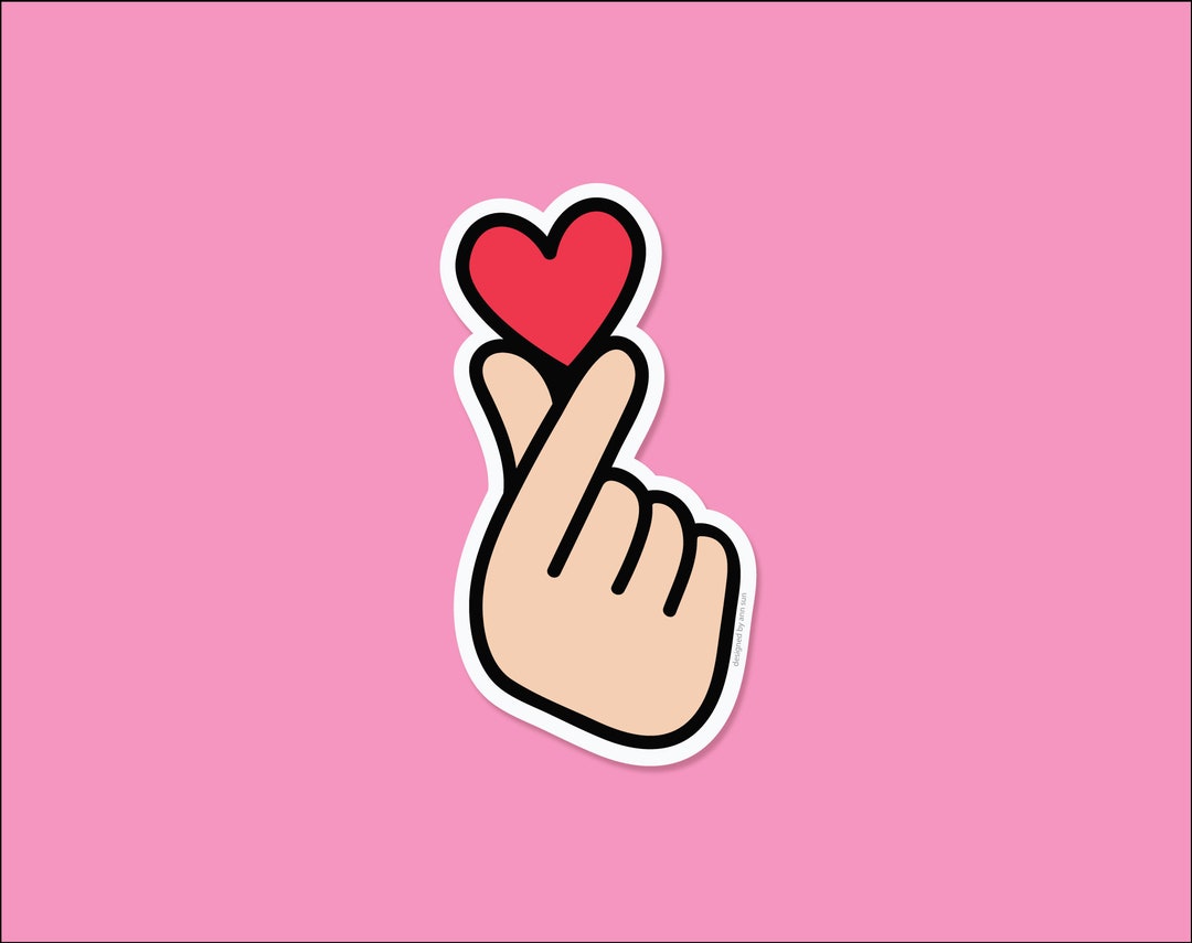 Kpop Finger Heart Sticker (kheart) - Etsy