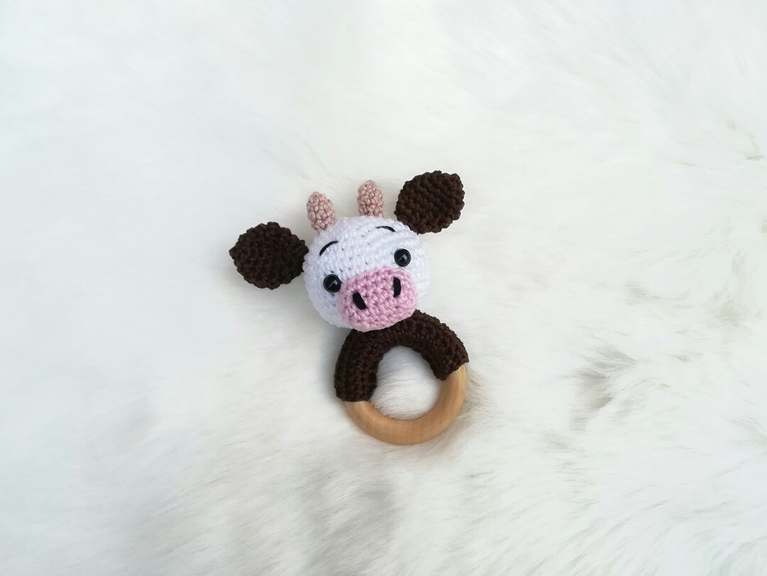 Crochet Pattern Cow Rattle, Crochet Baby Rattle Cow, Gift Idea for ...