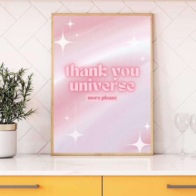 Thank You Universe Wall Art Print Manifestation Gratitude Affirmation ...