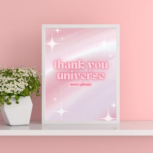 Thank You Universe Wall Art Print Manifestation Gratitude Affirmation ...