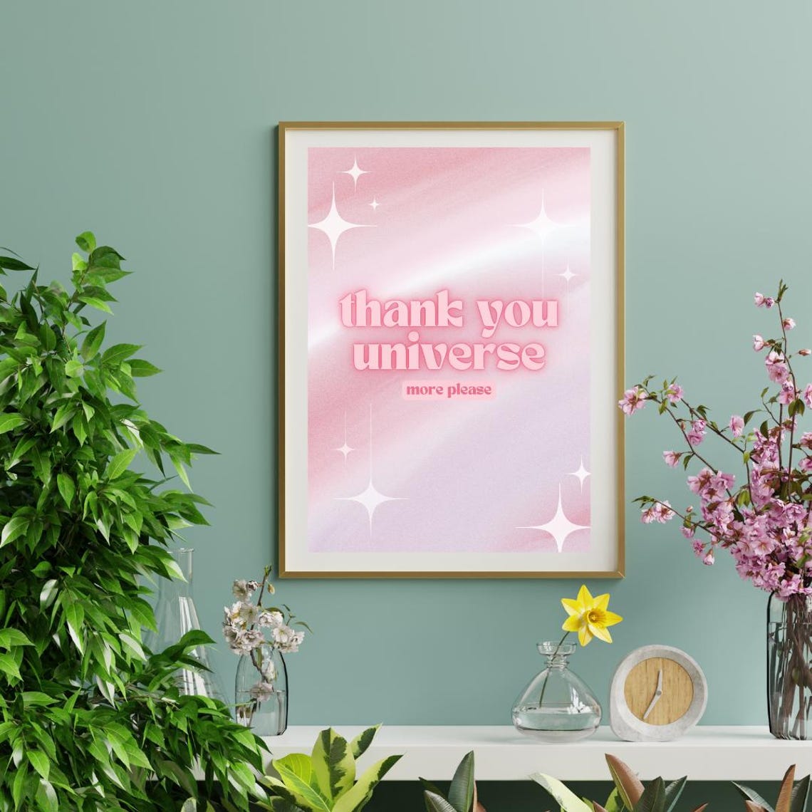 Thank You Universe Wall Art Print Manifestation Gratitude Affirmation ...