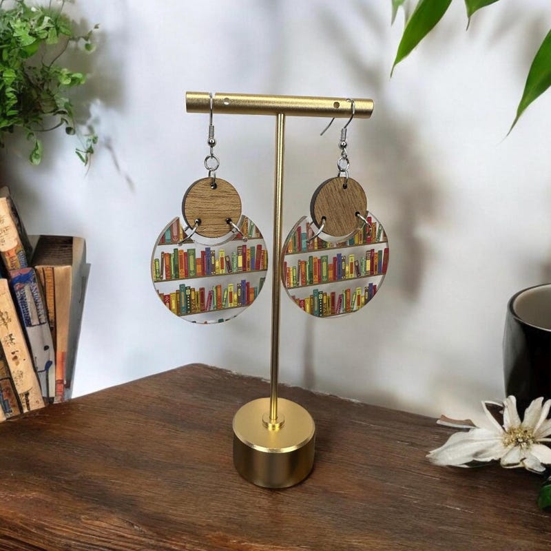 Book Earrings - Etsy