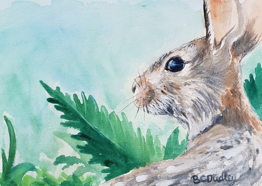Woodland Wall Art, Rabbit Watercolor, Bunny Print, Rabbit Print ...