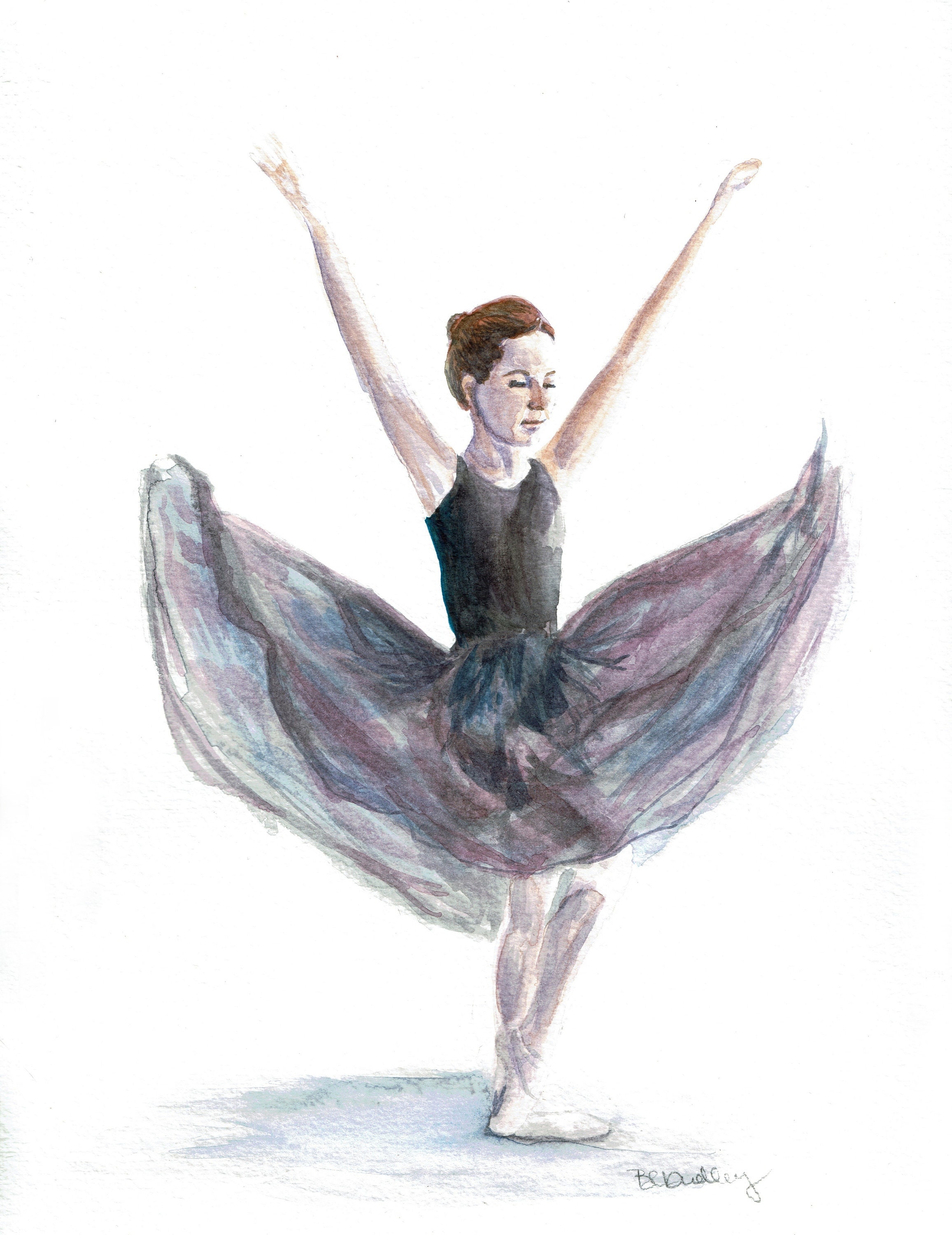 Ballerina Print Dancer Art Dance Print Watercolor Painting - Etsy