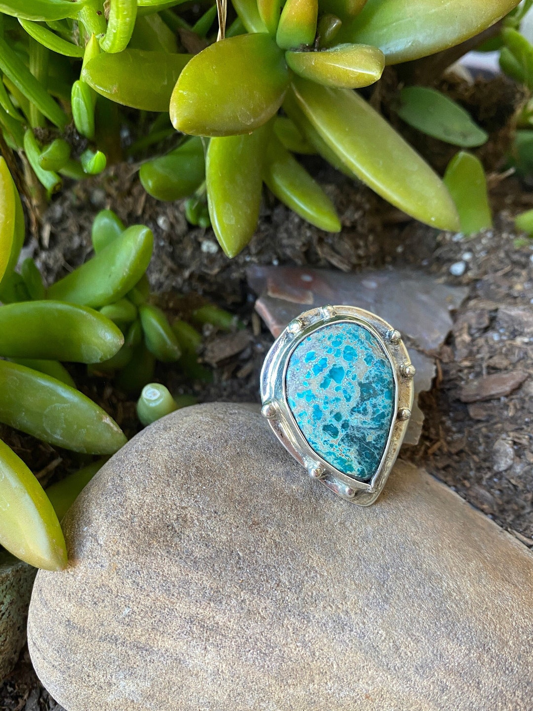 Thunderbird Turquoise Sterling Silver Ring / Performance Statement Ring ...