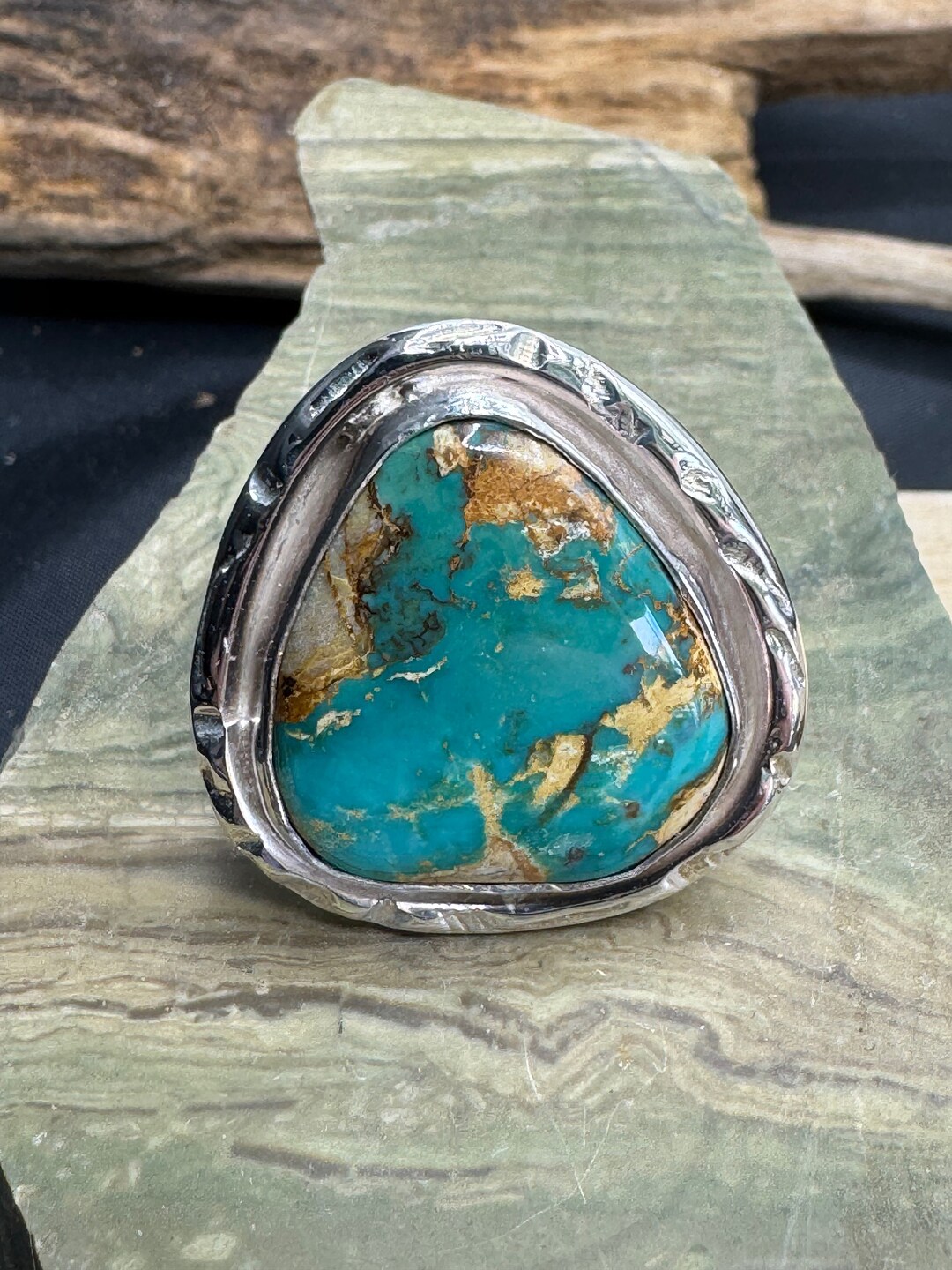 Thunderbird Turquoise Sterling Silver Statement Ring - Size 8 - Etsy