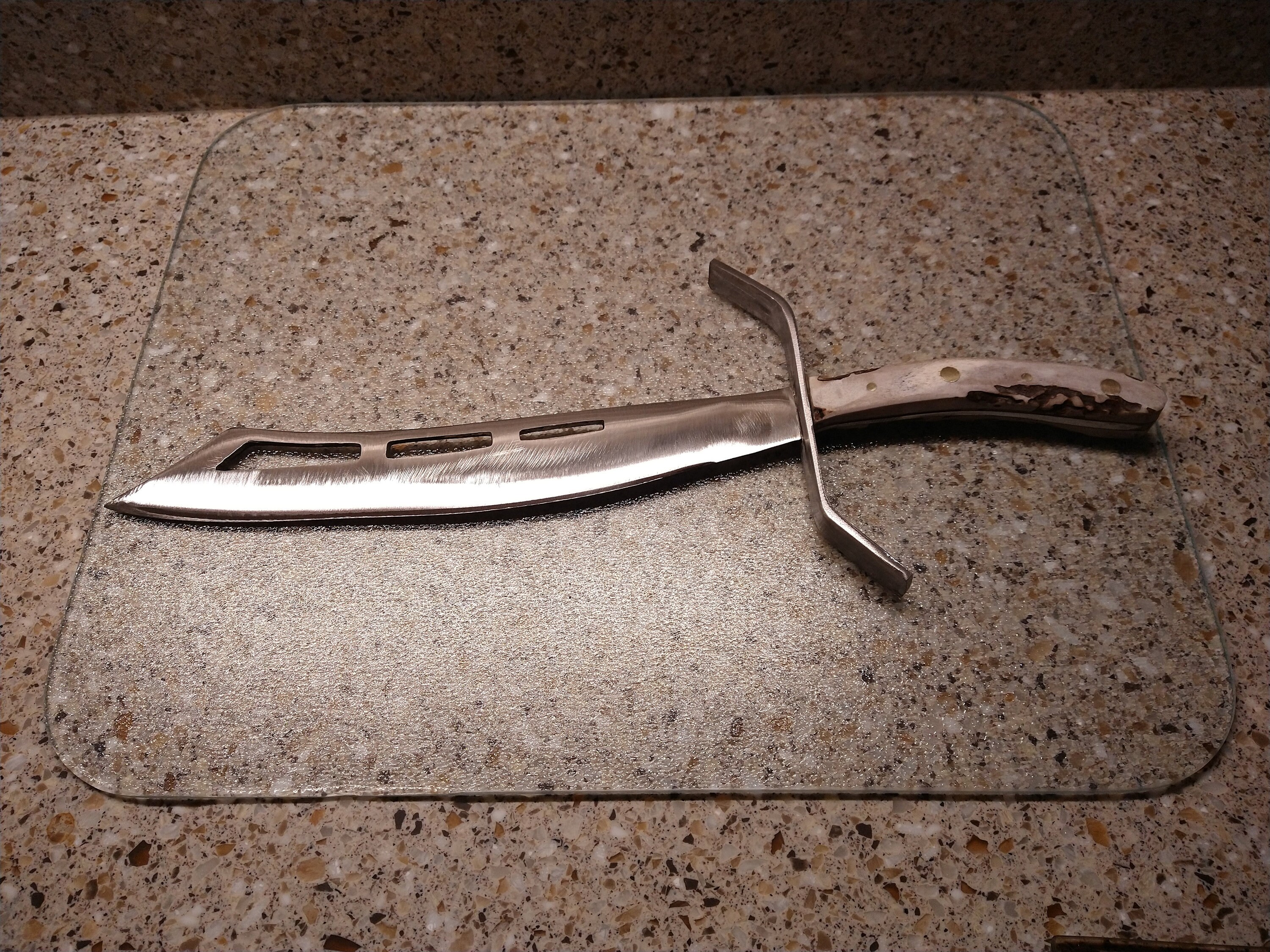 Spiderforgeco Scimitar Forged Deer Antler Grip 5160 Steel - Etsy