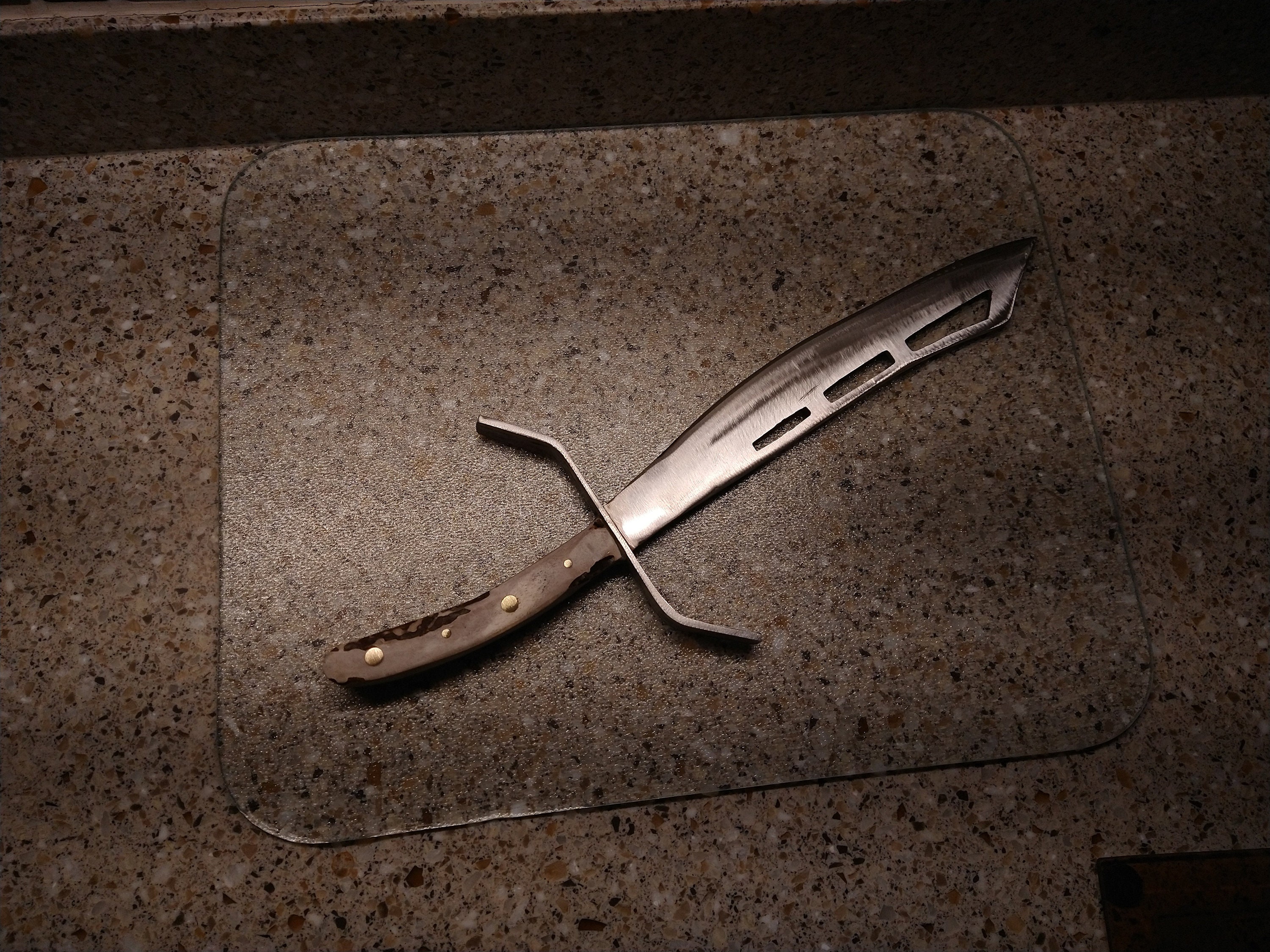 Spiderforgeco Scimitar Forged Deer Antler Grip 5160 Steel - Etsy