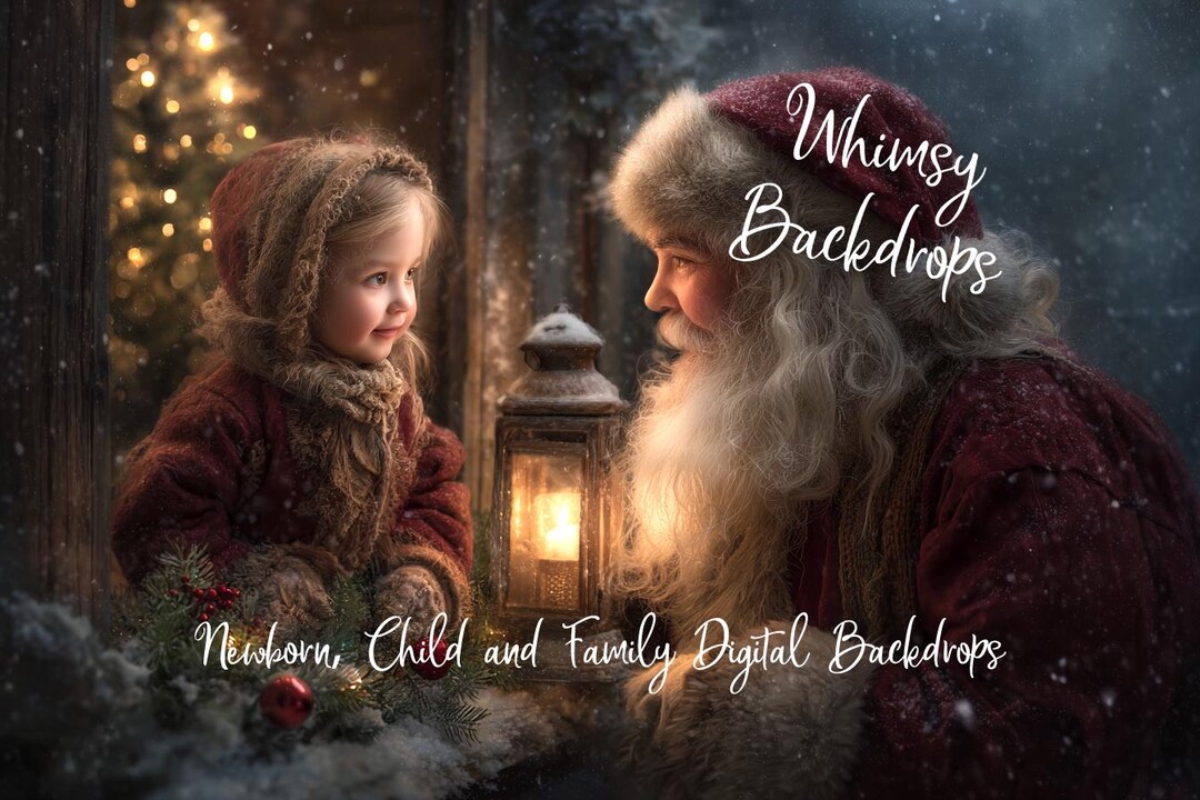 Meeting Santa Digital Backdrop, Santa Christmas Background - Etsy