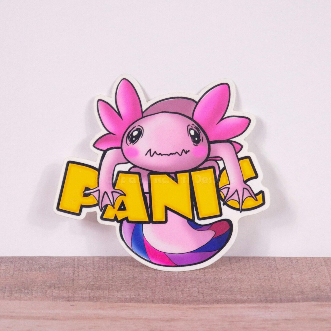Panic Axolotl Vinyl Sticker - Etsy