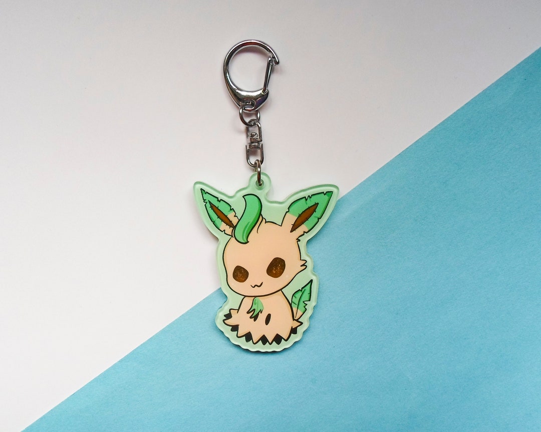Leafeon Eevee Acrylic Keychain 5cm Mimikyu Eeveelution Pokémon - Etsy ...