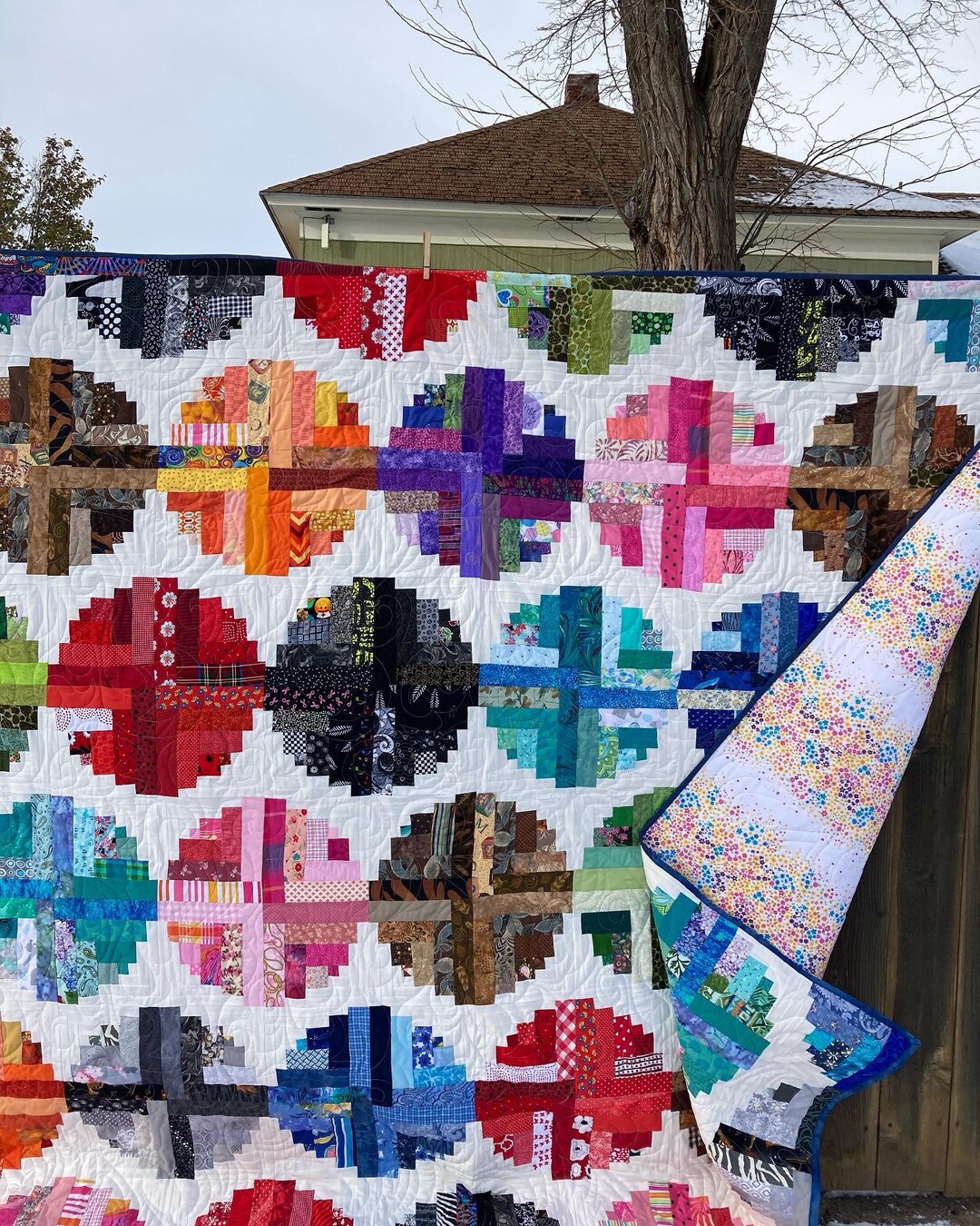 Log Cabin Beads Quilt - Etsy