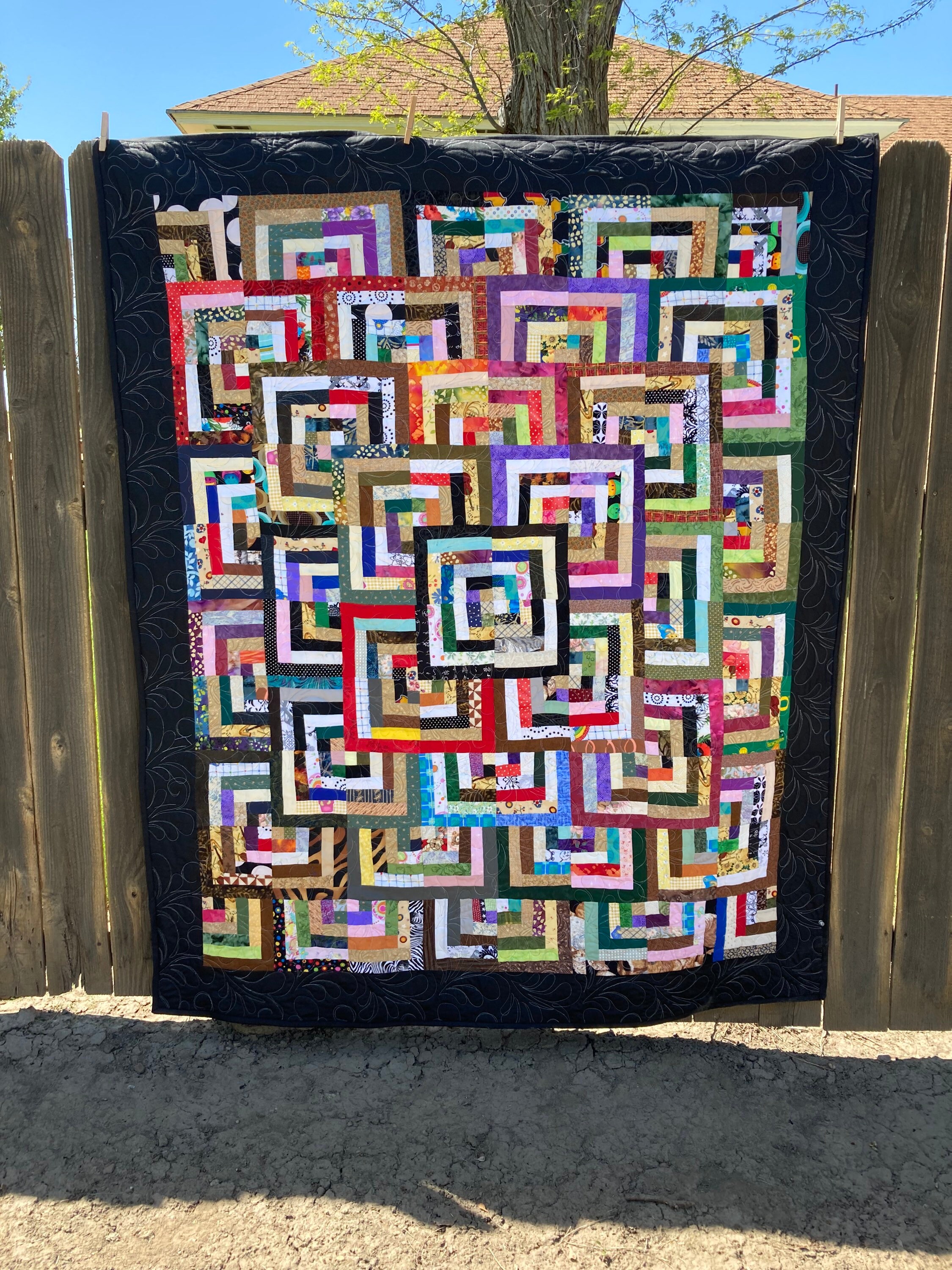 Scrappy Half Log Cabin Quilt - Etsy