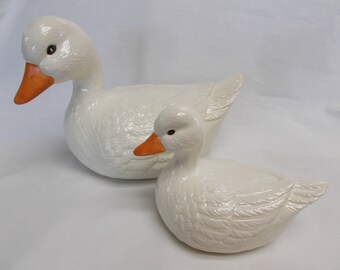 White ceramic ducks | Etsy