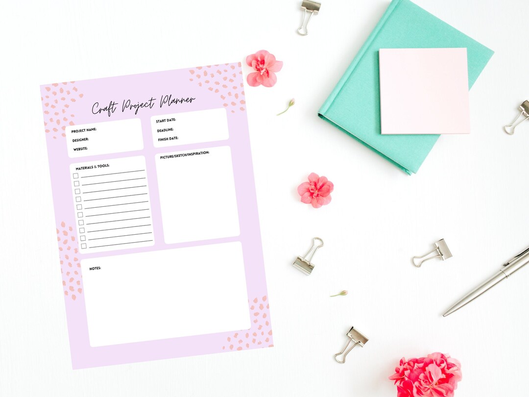 Craft Planner Printable, Project Planner, Craft Organizer Organization ...