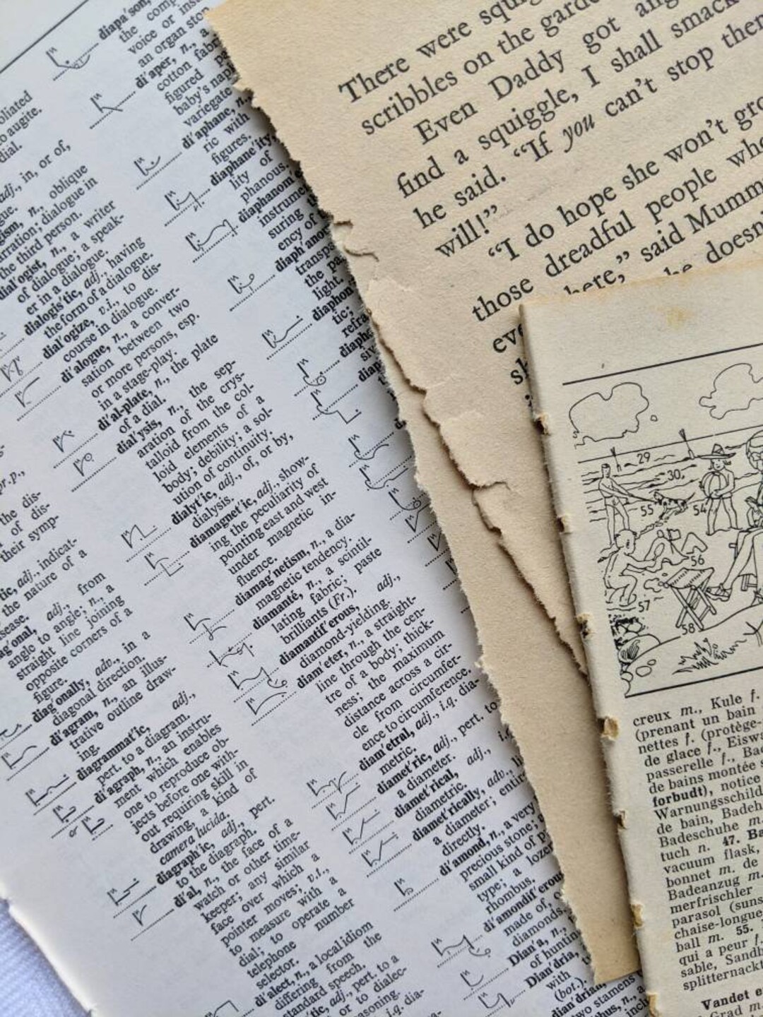 Upcycled book pages, paper packs, junk journal pages, book pages for ...