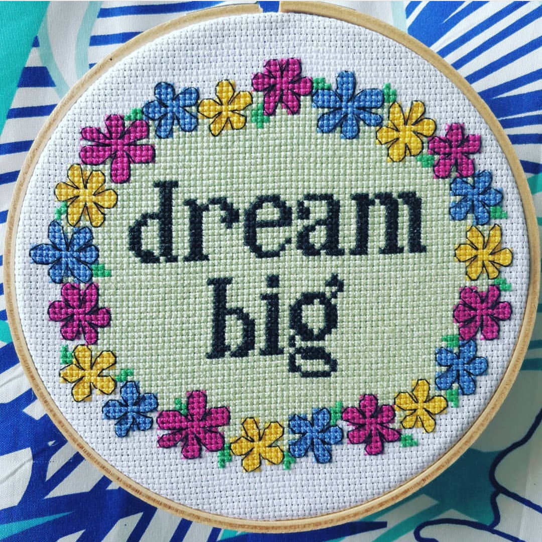 Dream Big Cross Stitch Pattern, Instant PDF Pattern, Fun and Modern ...