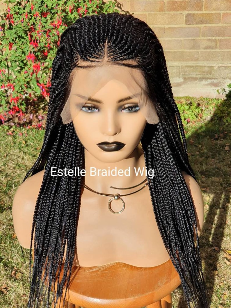 Braided Wig Lace Front Braids Wig Cornrow Braids Full Etsy Hong Kong