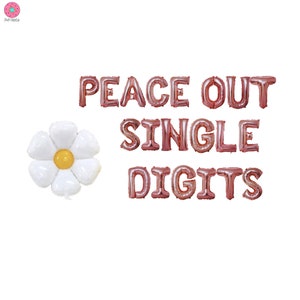 Peace Out Single Digits Banner 16 Inches 10th Birthday Party - Etsy