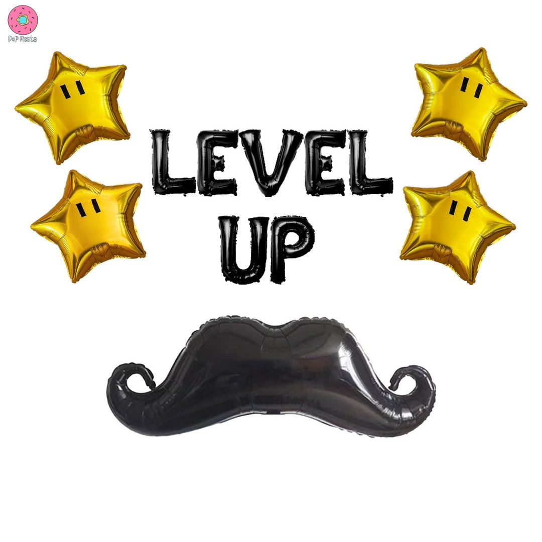 Level up Super Mario Theme Birthday Banner 16 Inches 1st 2nd 3rd 4th ...
