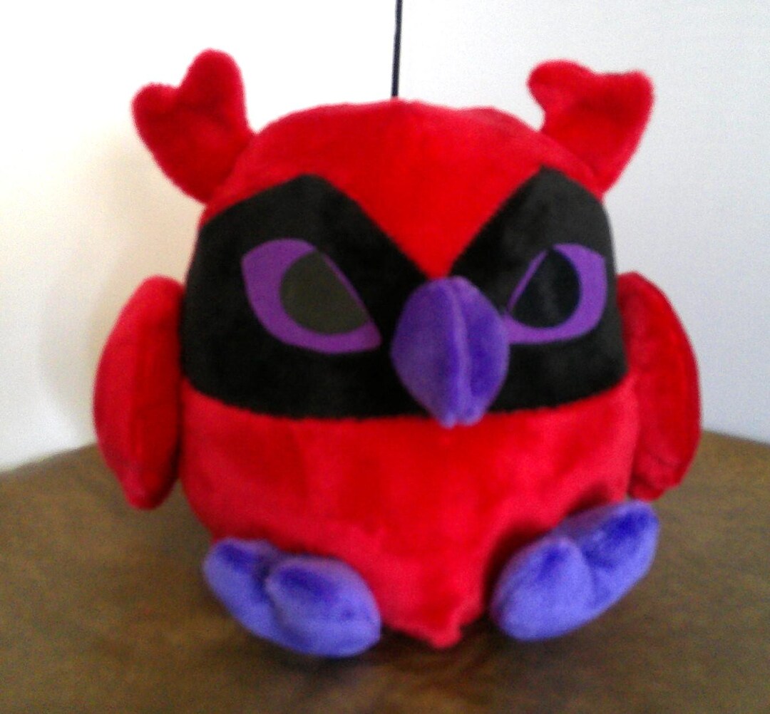 Angry Owl Plushy Stuffed Animal in Red - Etsy