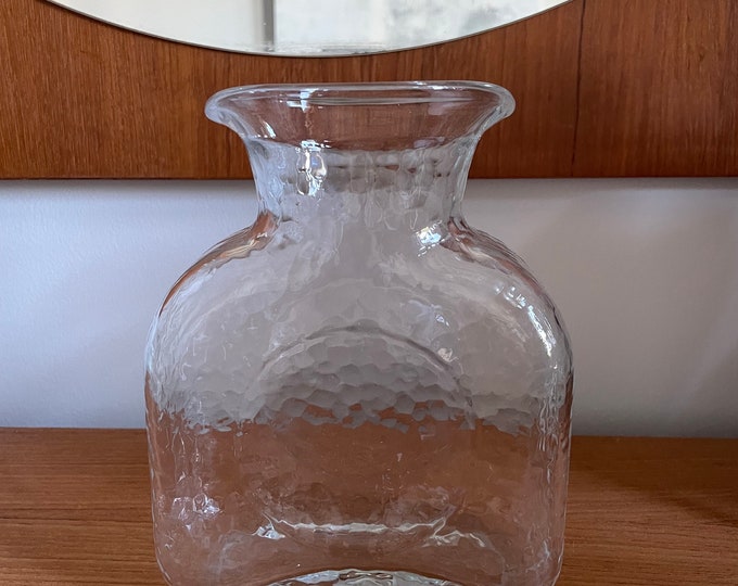 Vintage Blenko Double Spout Clear Glass Water Carafe, Modernist Design ...