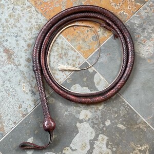 INDIANA JONES F&G CUSTOMS Cosplay Leather Bullwhip Weathered and ...